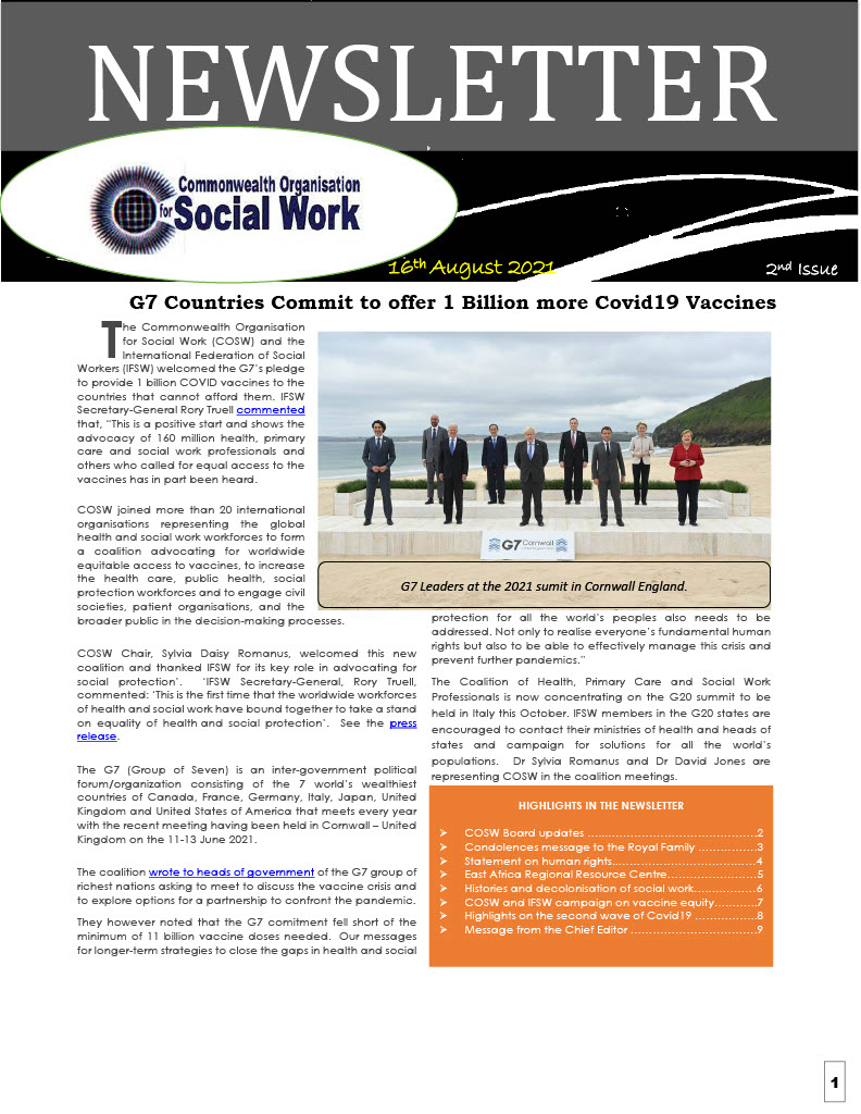 Newsletter – COSW